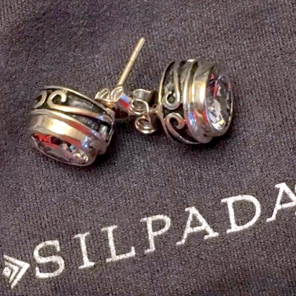 Silpada | Jewelry | Silpada Vintage Rare Sterling Silver Cubic Zirconia Filigree Post Earrings ...